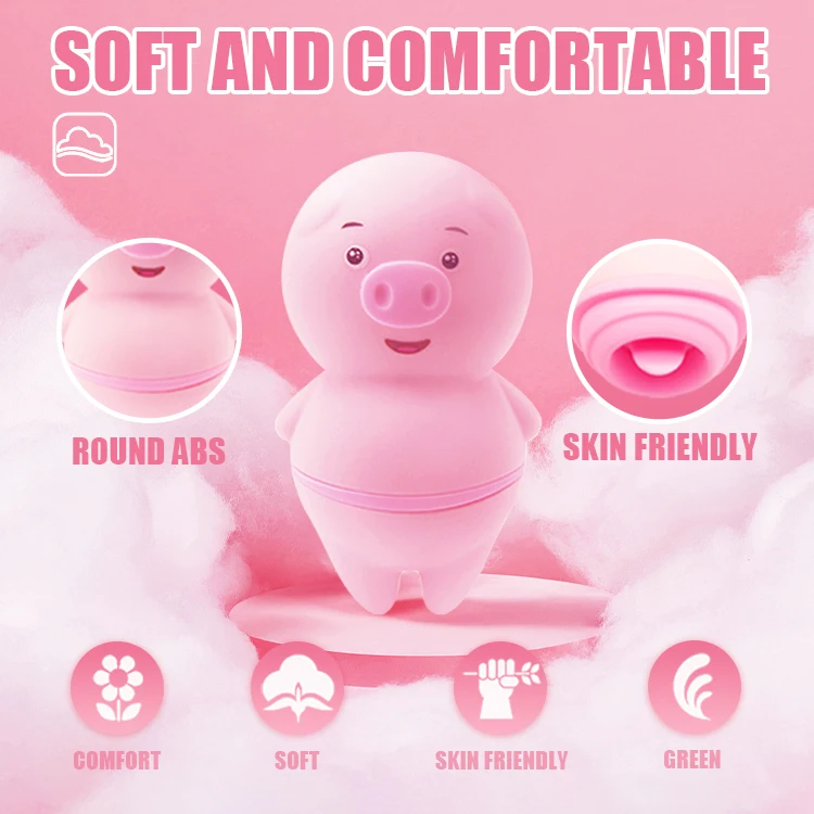 Sexy Tongue Pig High Frequency Electric Tongue Vibrator Pink Piglet ...