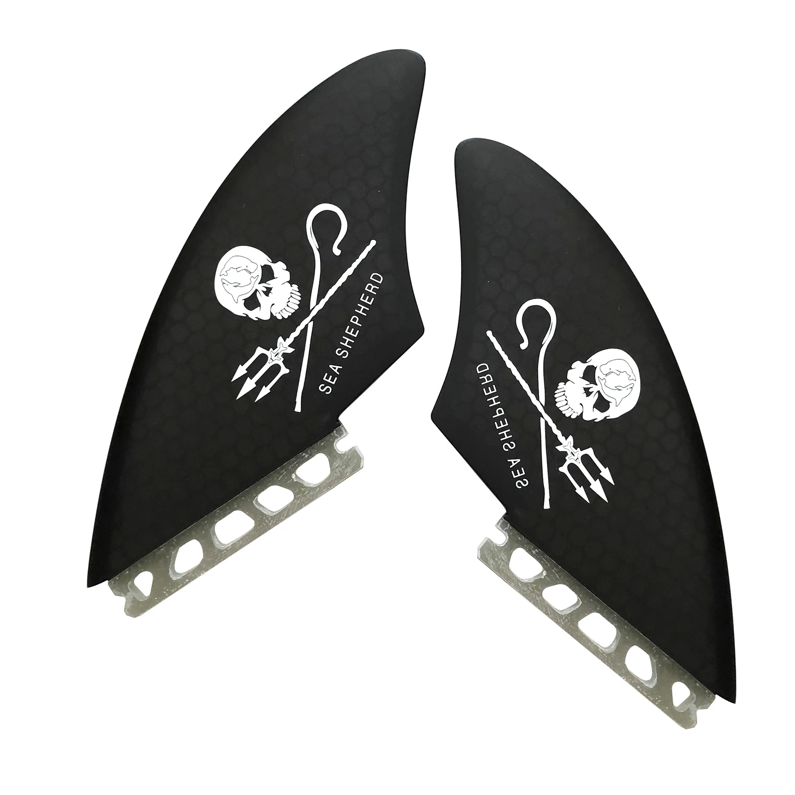 Surfboard Twin Keel Fins (2 Fins) With Fin Bag,Screws,Wax Comb And Fin ...