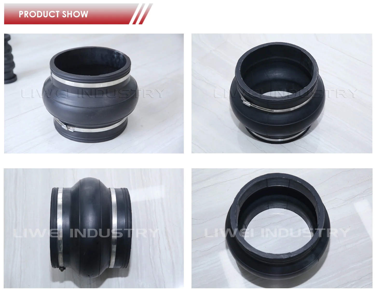 Clamp Type Expansion Rubber Joint Stainless Steel High Temperature ...