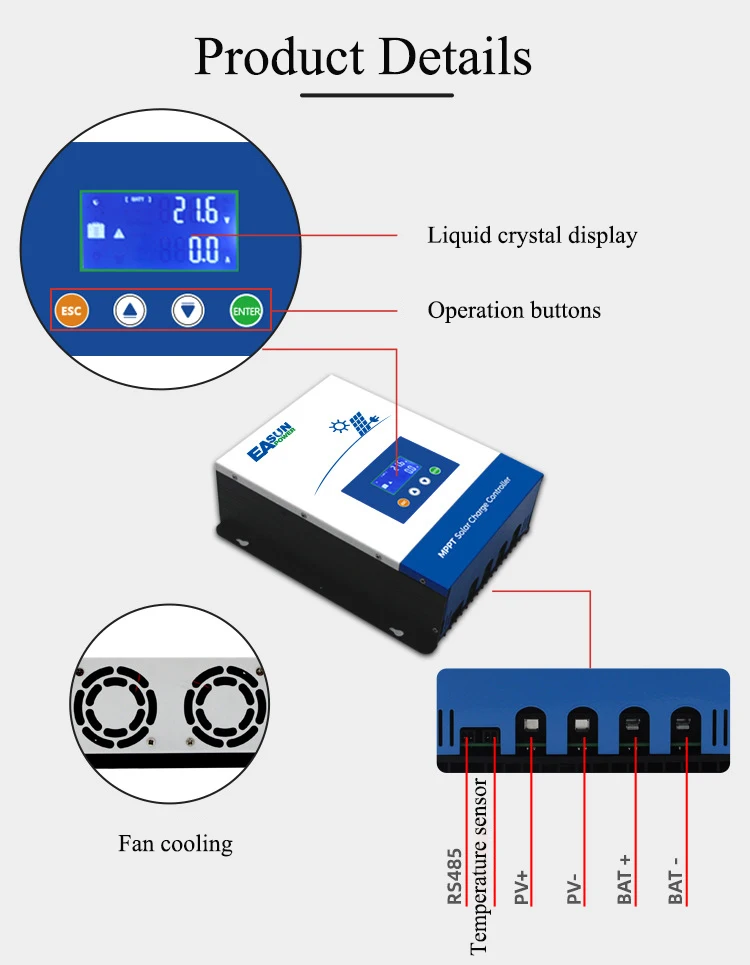 Mppt太阳能控制器80A 12V/24V/36V/48v光伏太阳能电池板充电控制器| Alibaba.com