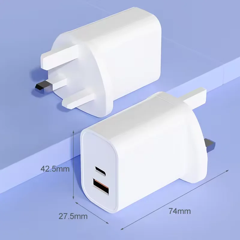 Uk Plug Ce Ukca Listed Dual 20w Usb-c Power Adapter Mobile Phone Type C ...