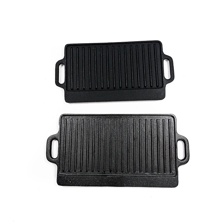 Cast Iron Reversible Grill With Handle For Double Sided Grill Pan ...