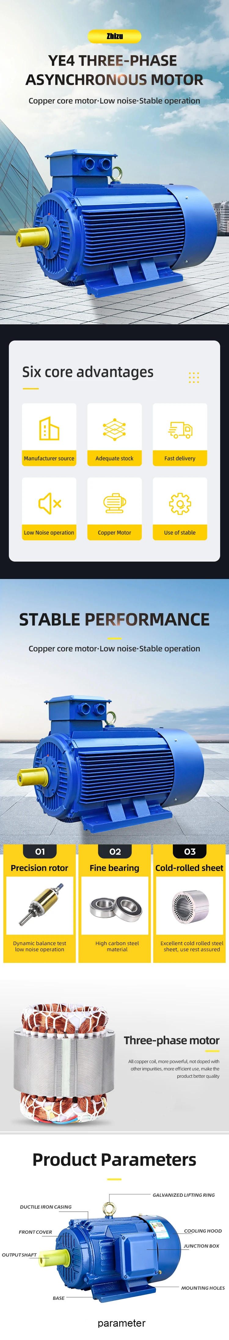 20000 Watt Electric Motor Reverse Rotation Three Phase Ac Motor ...