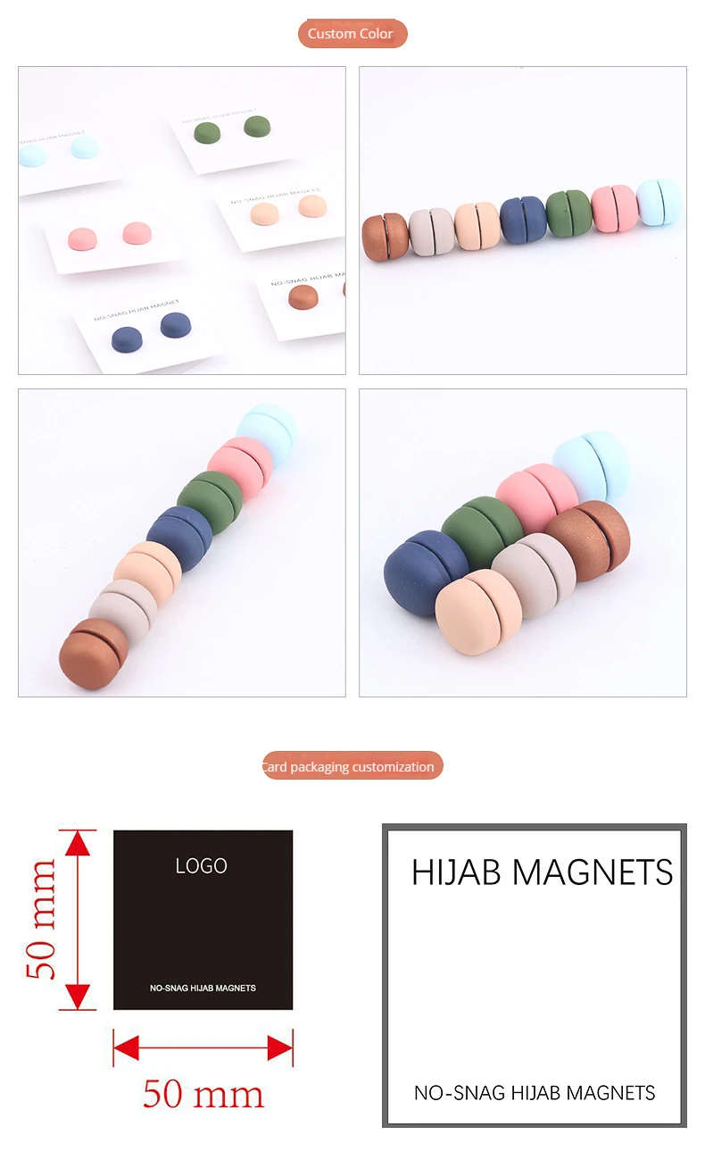 Customizable Muslim Magnet Hijab Pins - Strong Magnetic Brooches for Women