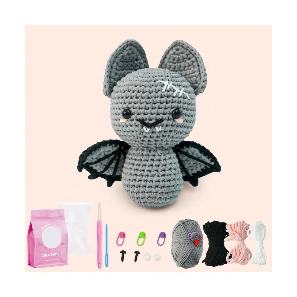Learn To Beginner Crochet Bats Amigurumi Bat Plush Halloween Plushie ...