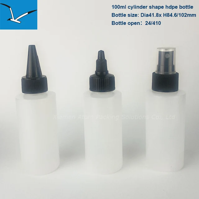 100ml HDPE Blow Molding Cylinder Shape Transparent Bottle Black ...