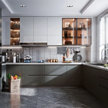 Santopova Built In Pvc Modular Kitchen Cabinet Furniture Set Prices ...