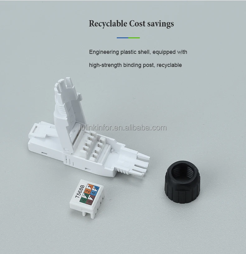 Tooless Cat6a Module Plug Utp Keystone Jack Network Cable Connector ...