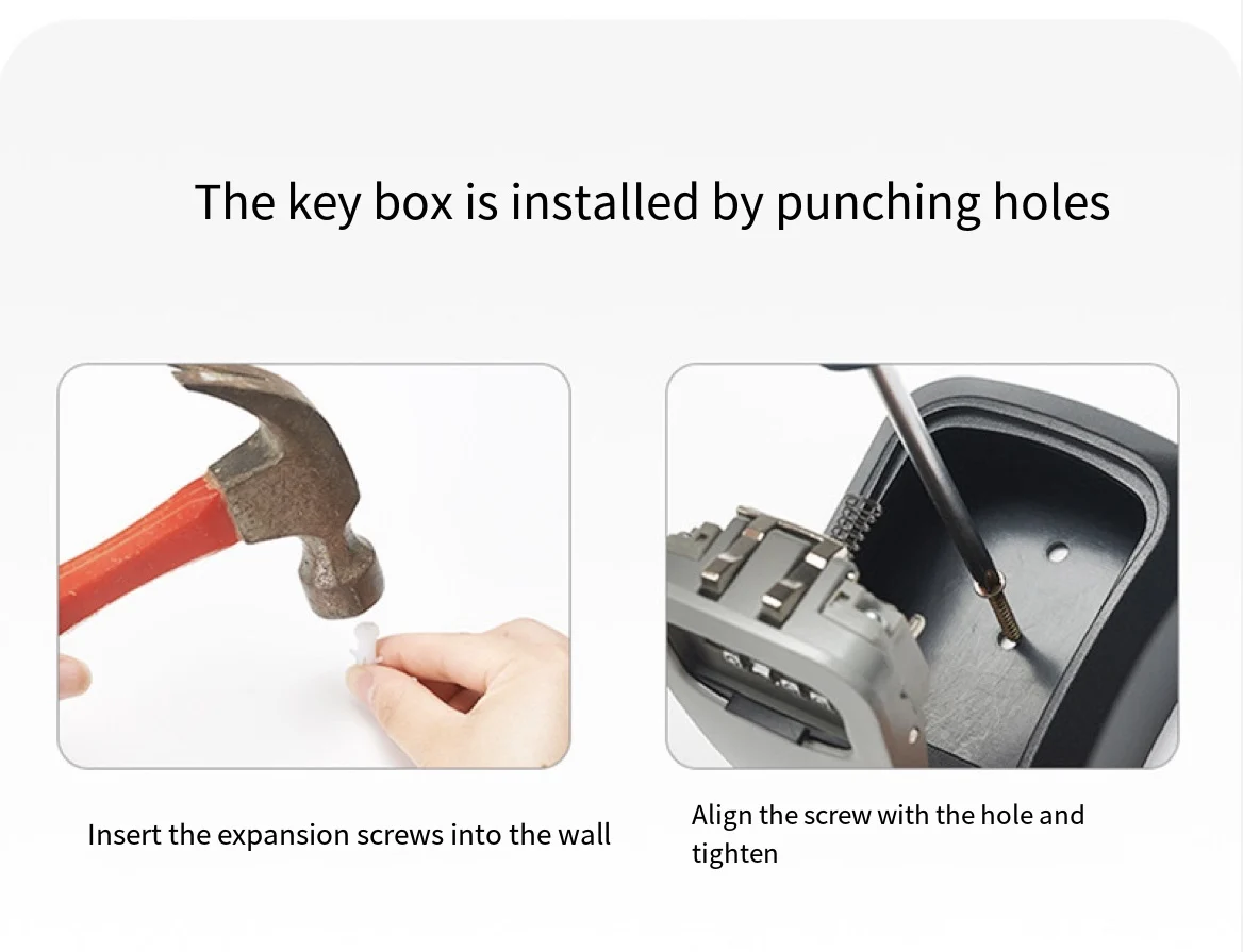 Waterproof 4-Digit Code Hanging Lock Box with Shackle for Door Knobs ...