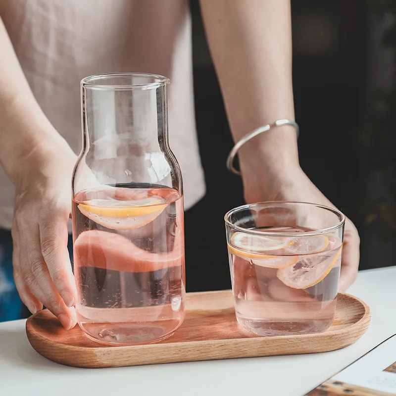 Cheerful Bedside Carafe Pitcher Glass Pitcher Drinking Water Jug Set ...