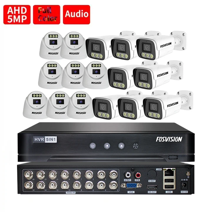 Fosvision Night Vision Dvr Security Home System Video Surveillance Ahd ...