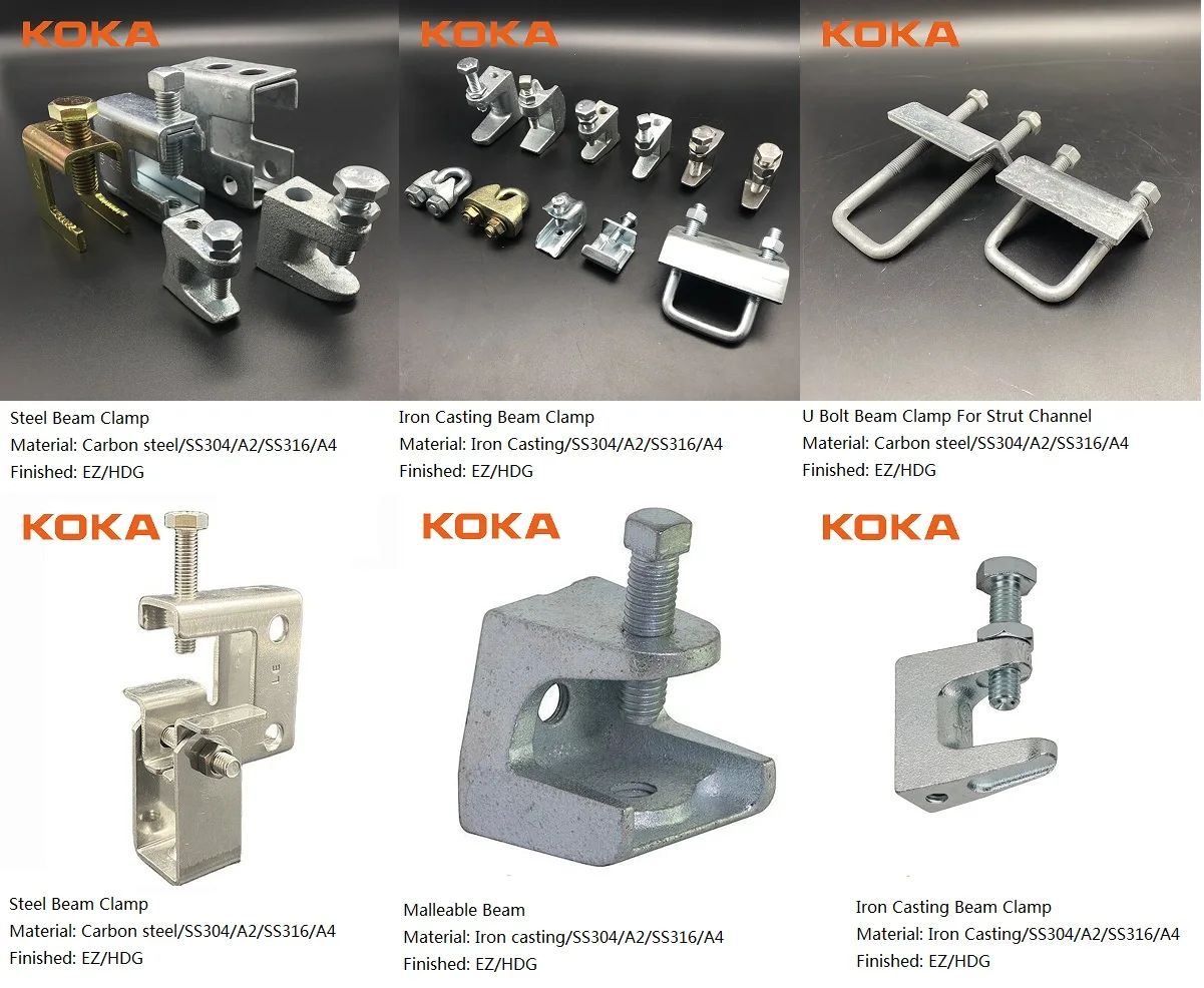 Durable Construction Galvanized Steel Beam Clamps M8 M10