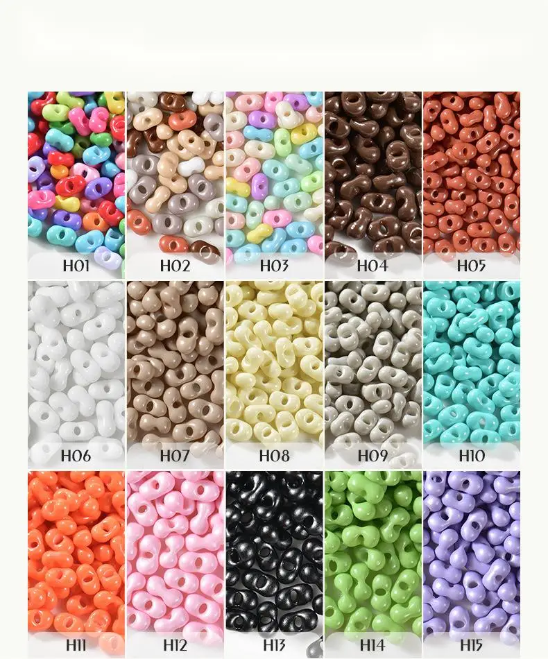 JC Crystal FGB Glass Seed Beads 3*6mm 10g/bag 100g/bag Peanut Glass ...