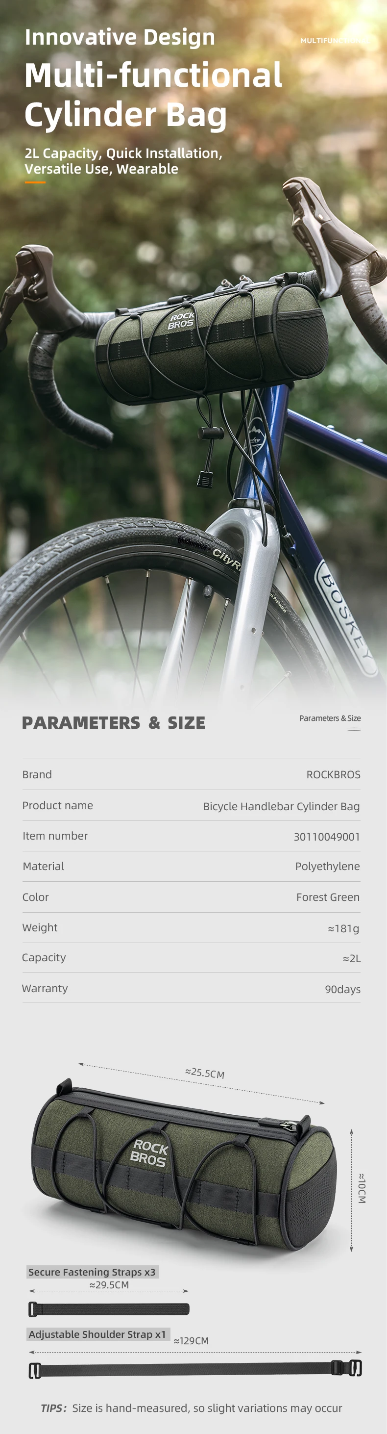 ROCKBROS Bicycle Handlebar Bag - Durable & Reflective