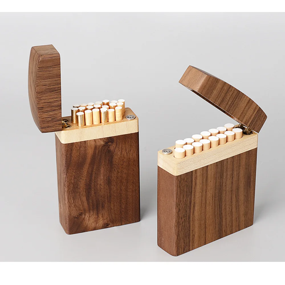 Clamshell Creative Solid Wood Cigarette Box Smoking Accessories 10 ...