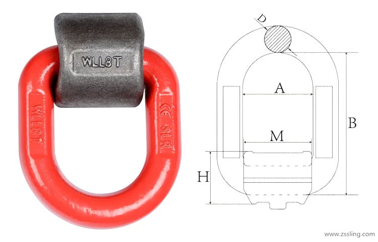 Lifting Points Weld-on Pivot Link Load Ring G80 D Link Ring