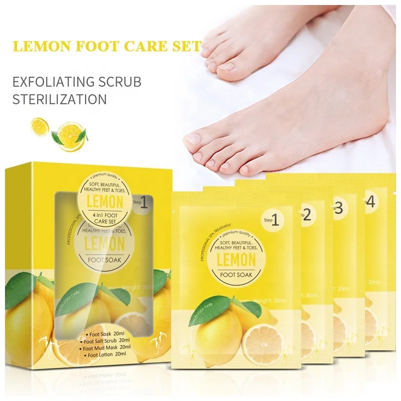 Pedicure Spa 4 In 1 Lemon Scent Bubble Salt Pedicure Moisturizing Foot ...