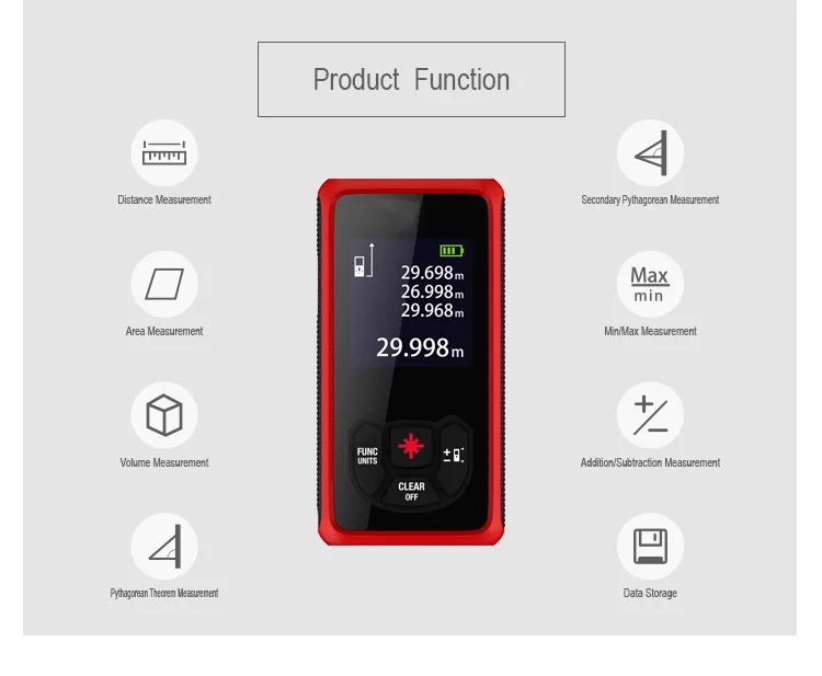 Oem Odm Professional Distance Meter 49ft 98ft 196ft Distance Laser ...