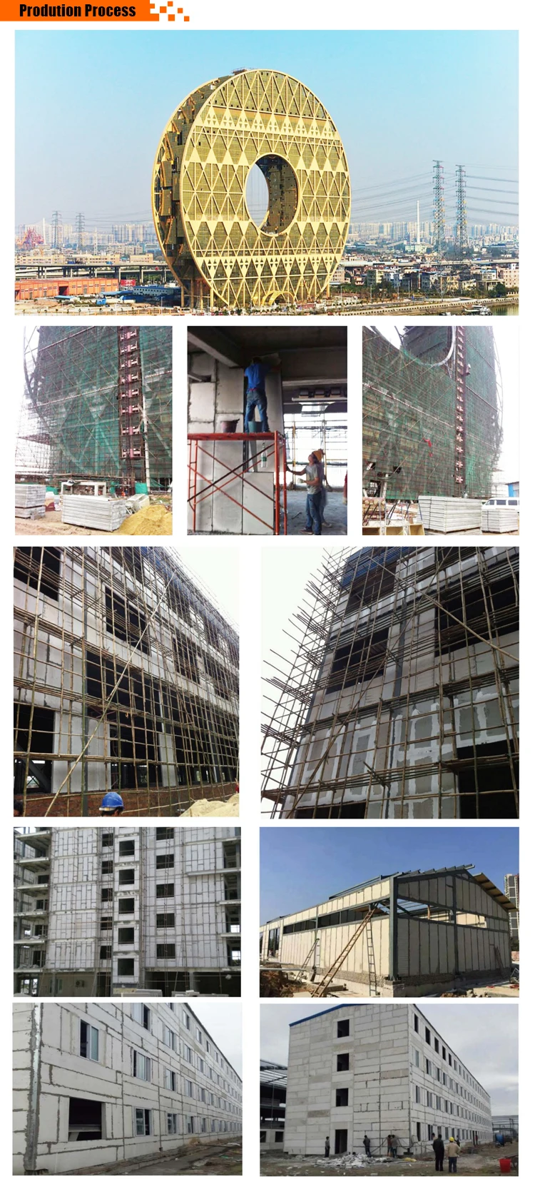 Lightweight Exterior Wall Fireproof Precast Foam Concrete EPS Cement ...