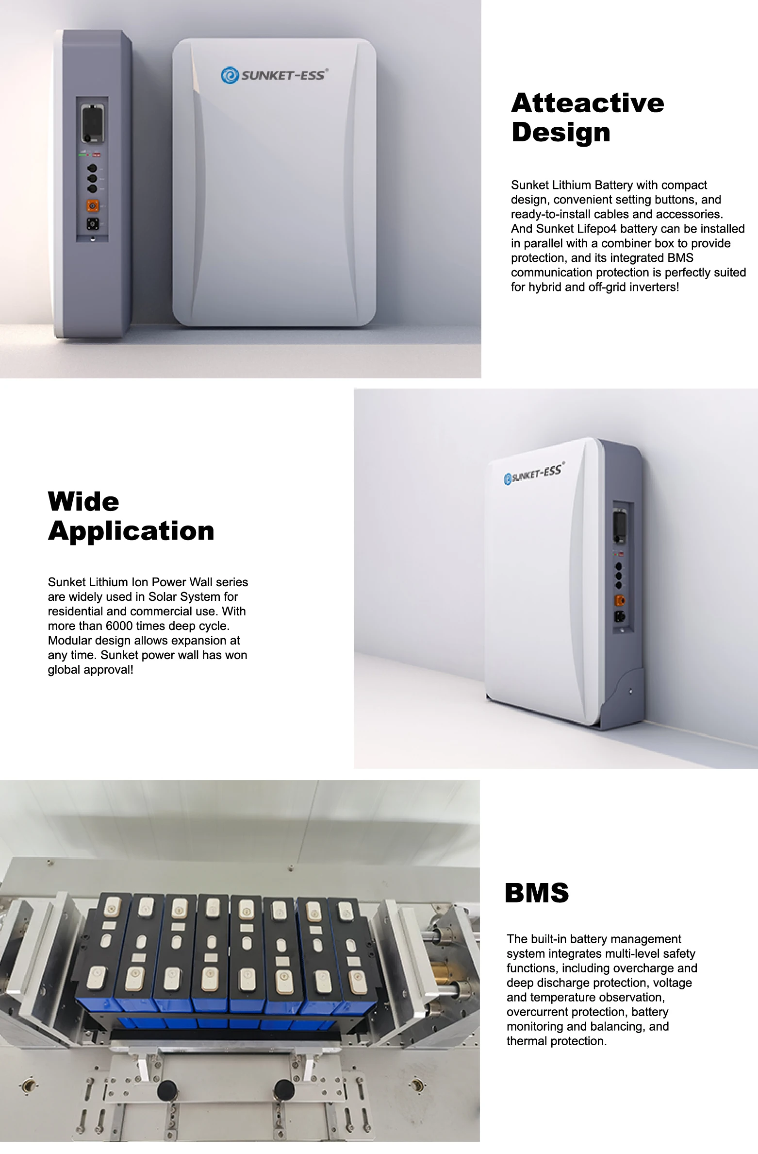 Sunket Powerwall Lithium Ion Battery - 5kwh to 10kwh