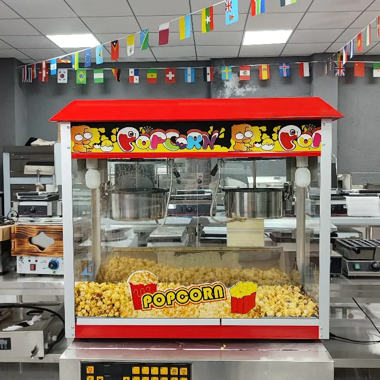 Commercial Electric Popcorn Machine Industrial Caramel Double Pot ...