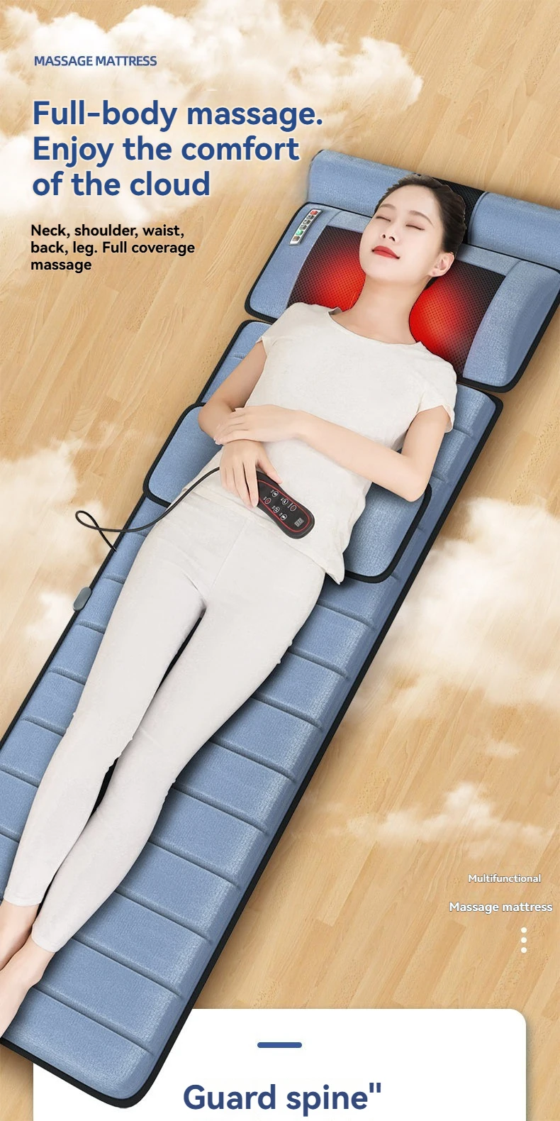 Electric Full Body Vibrating Heating Chinese Massage Mat Pad