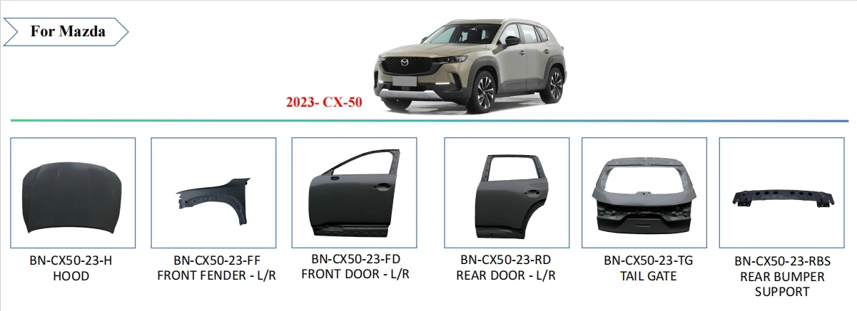2023 to Now Mazda CX-50 Hot Selling Replaced Car Rear Door Trim Side ...