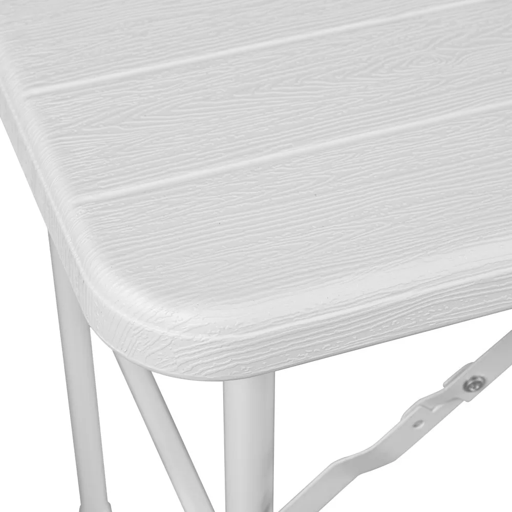 Wooden Look 120cm Hdpe Solid Portable Plastic Rectangle Square Outdoor ...