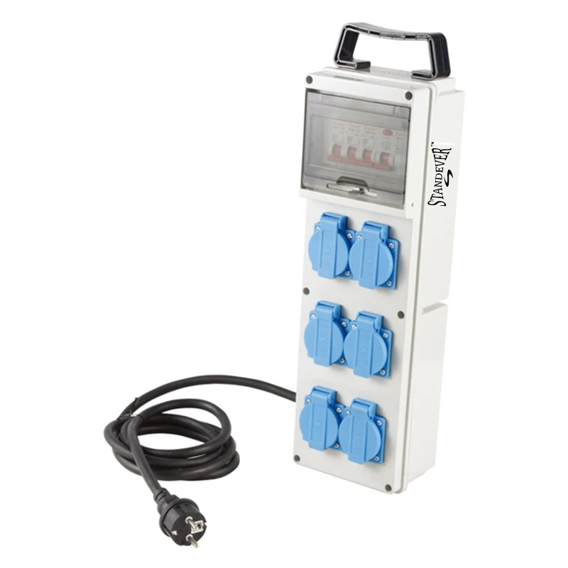 16A 6Way Outdoor Portable Power Distribution Box,IP44 Distribution MCB ...
