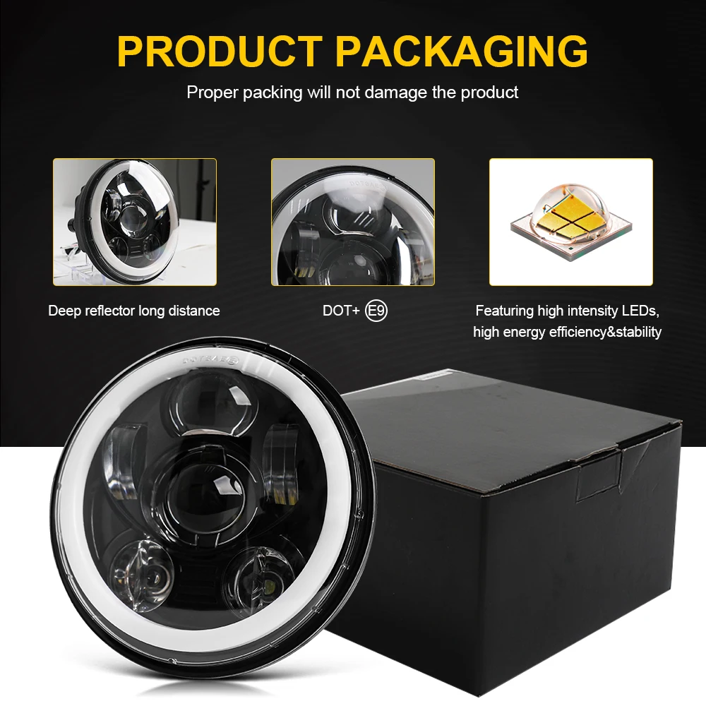 Wholesale Front Head Light 50w Turn Signal Drl Halo Ring 5 3/4 5.75 ...