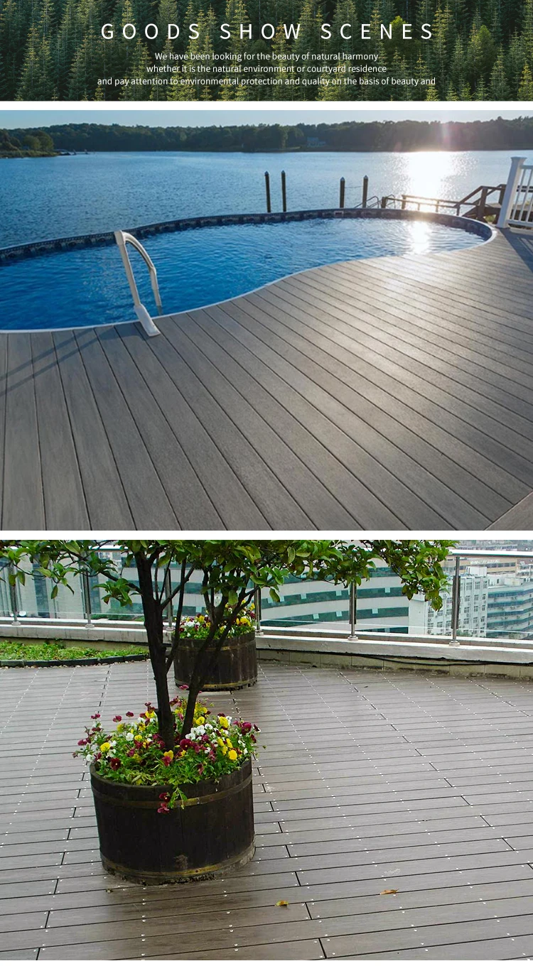 Waterproof Round Hollow Wpc Swimming Pool Decking Co-extrusion Anti-uv ...
