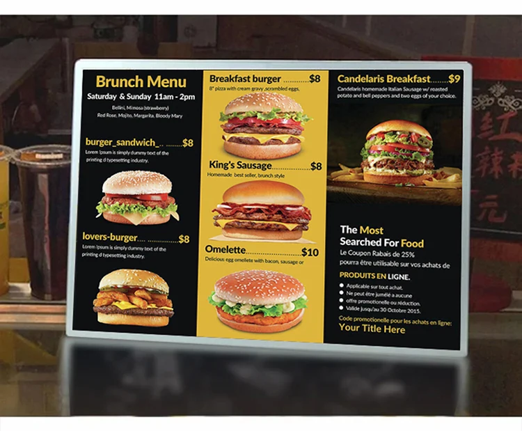 Custom Slim LED Table Stand Light Box Rectangle-shaped Advertising Sign ...