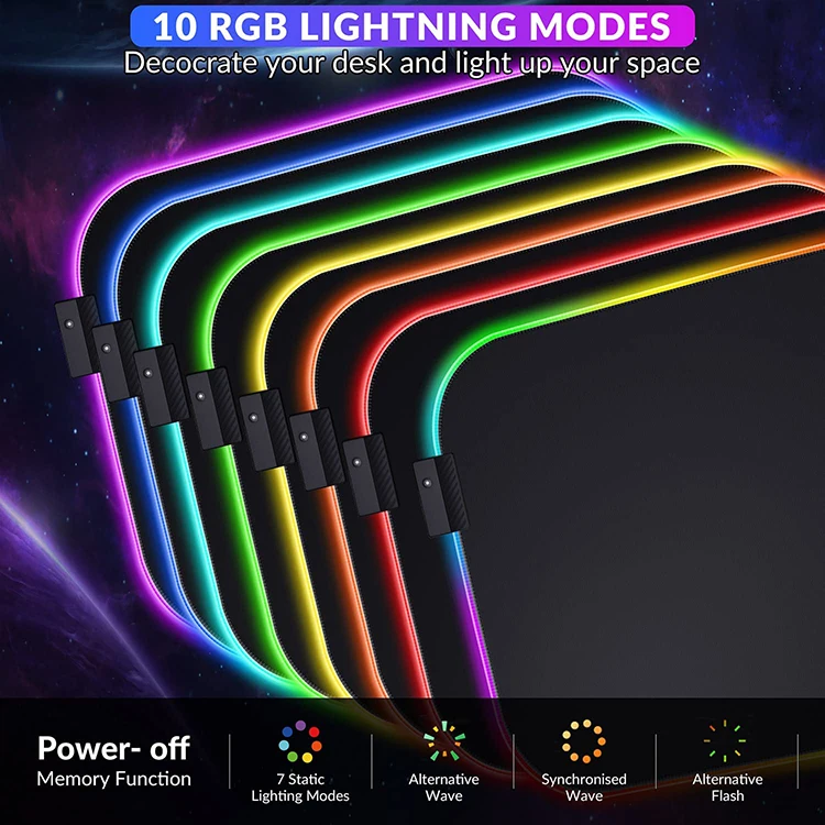 Extra Large Ergonomic with 11 LED Lighting Modes RGB Gaming Mouse Pad ...