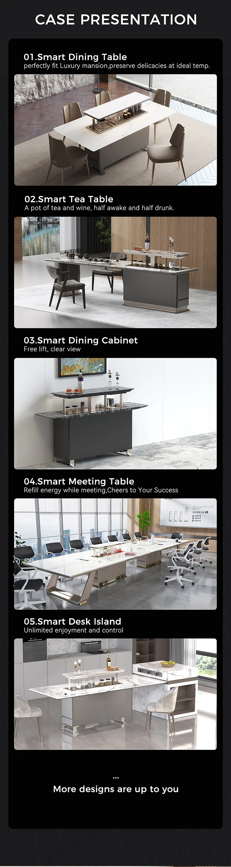 Smart Dining Table - Modern Multifunction Lift up Design