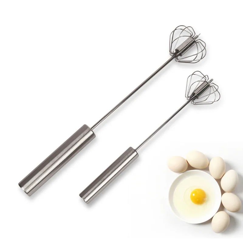 Kitchen Accessories Stainless Steel Semi-automatic Egg Whisk Hand Push ...