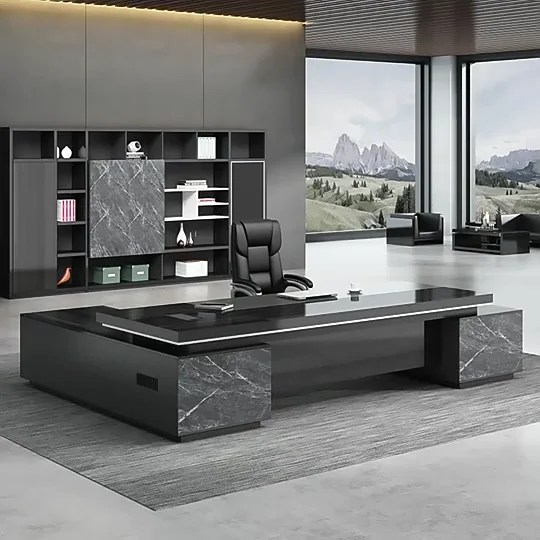 Commercial Furniture Ceo Director Manager Office Desks Boss Black ...