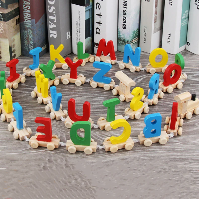 Wooden Colored Personalized Name Letter Train Toy for Kids