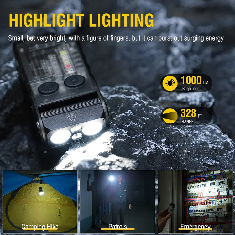 Boruit V20 LED Flashlight - 13 Modes, 100000 Hours Lifespan