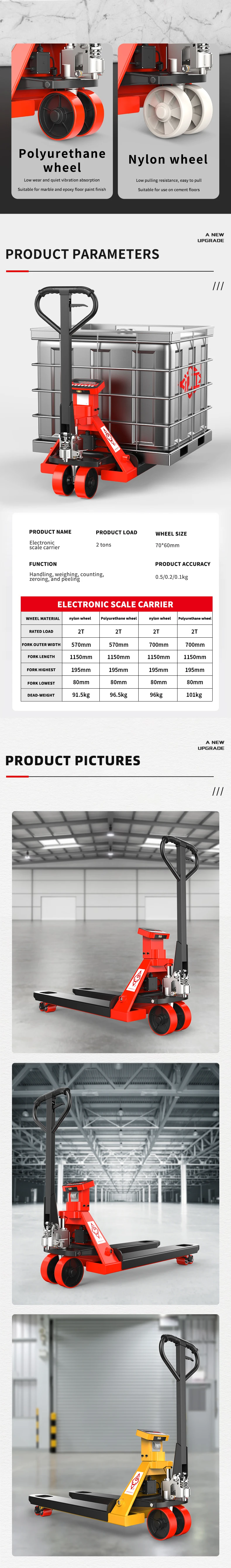 2 Ton Manual Pallet Truck Hand Pallet Truck With Scale - Buy 2 Ton Hand ...