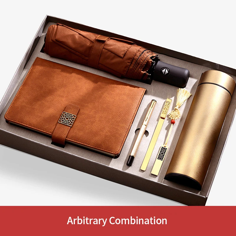 Customizable Gift Leather Notebook with Boxand Pen Gift Shop Promotional Exhibition Business ...