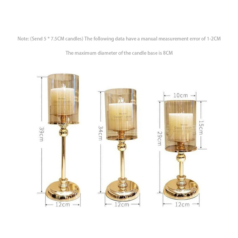 Modern Ins Style Candlesticks Set Wedding Table Centerpiece Glass ...