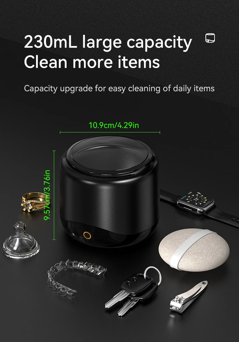 UC08 230ML Ultrasonic Jewelry Cleaner Machine | Denture Cleaner with ...
