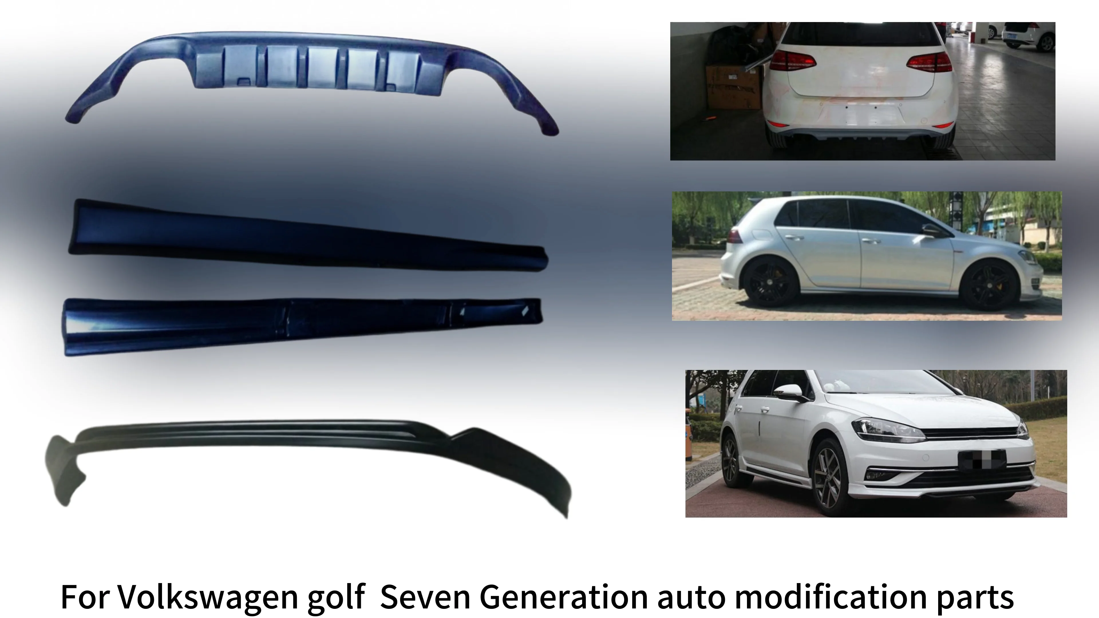 Auto Body Systems Wide Body Kit Pp Car Rear Diffuser Lip Bumper Part ...