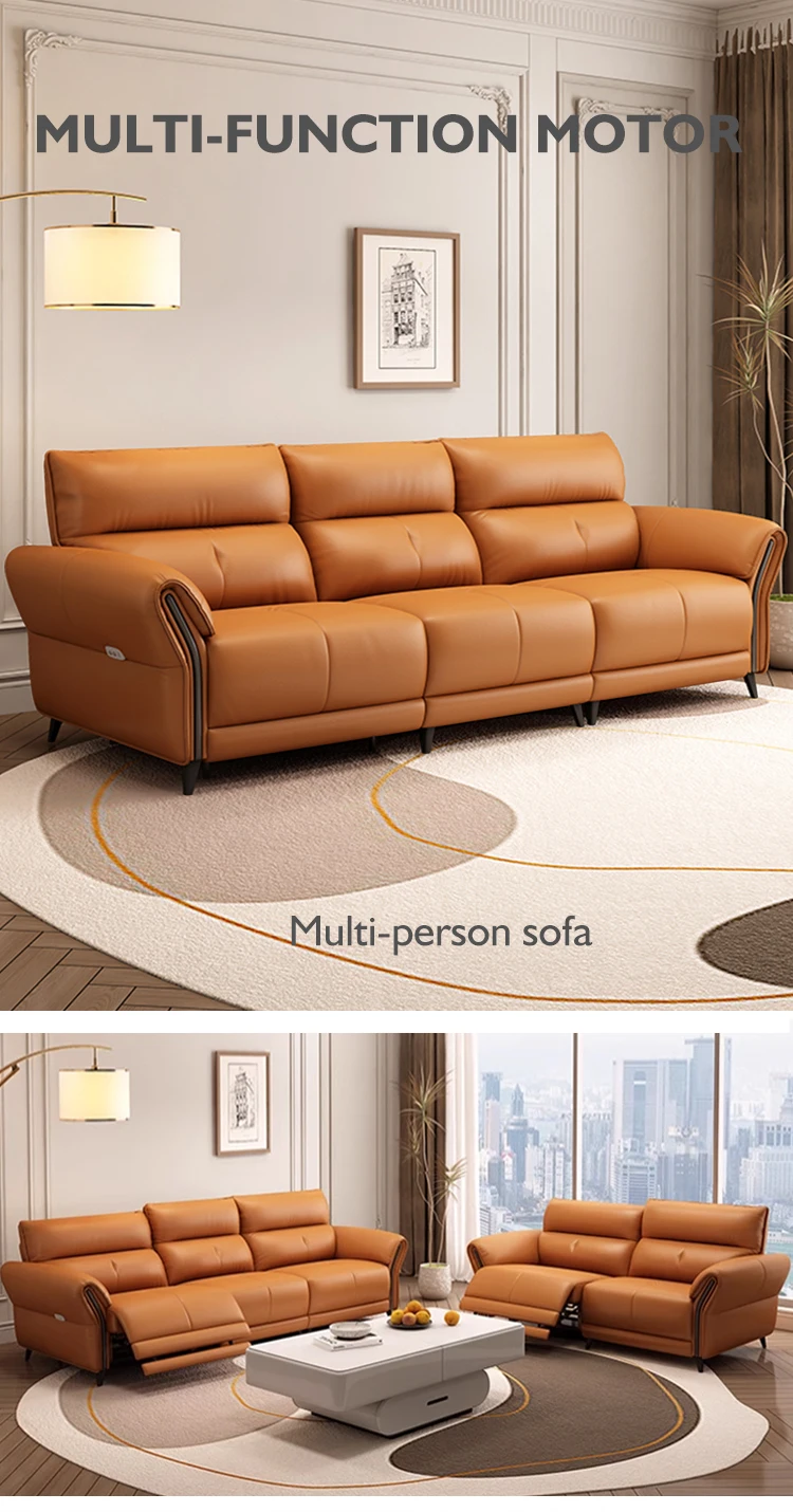 Modern Simple Electric Leather Sofa Multi-Functional Wall Row ...