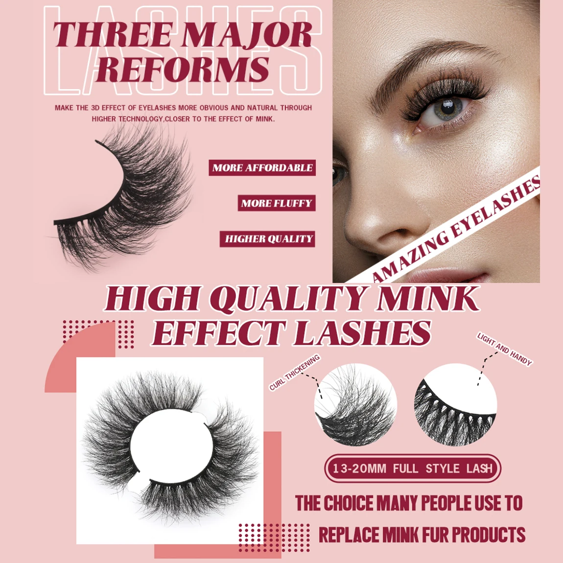 Private Label Matte Vegan Faux Cils 5d 3d Fluffy Faux Mink Full Strip ...