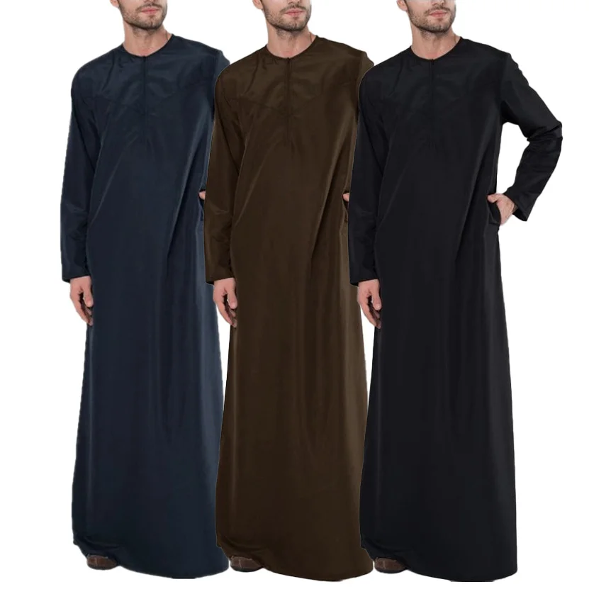 2023 New Design Islamic Moroccan Muslim Kandura Thobes For Men Solid ...