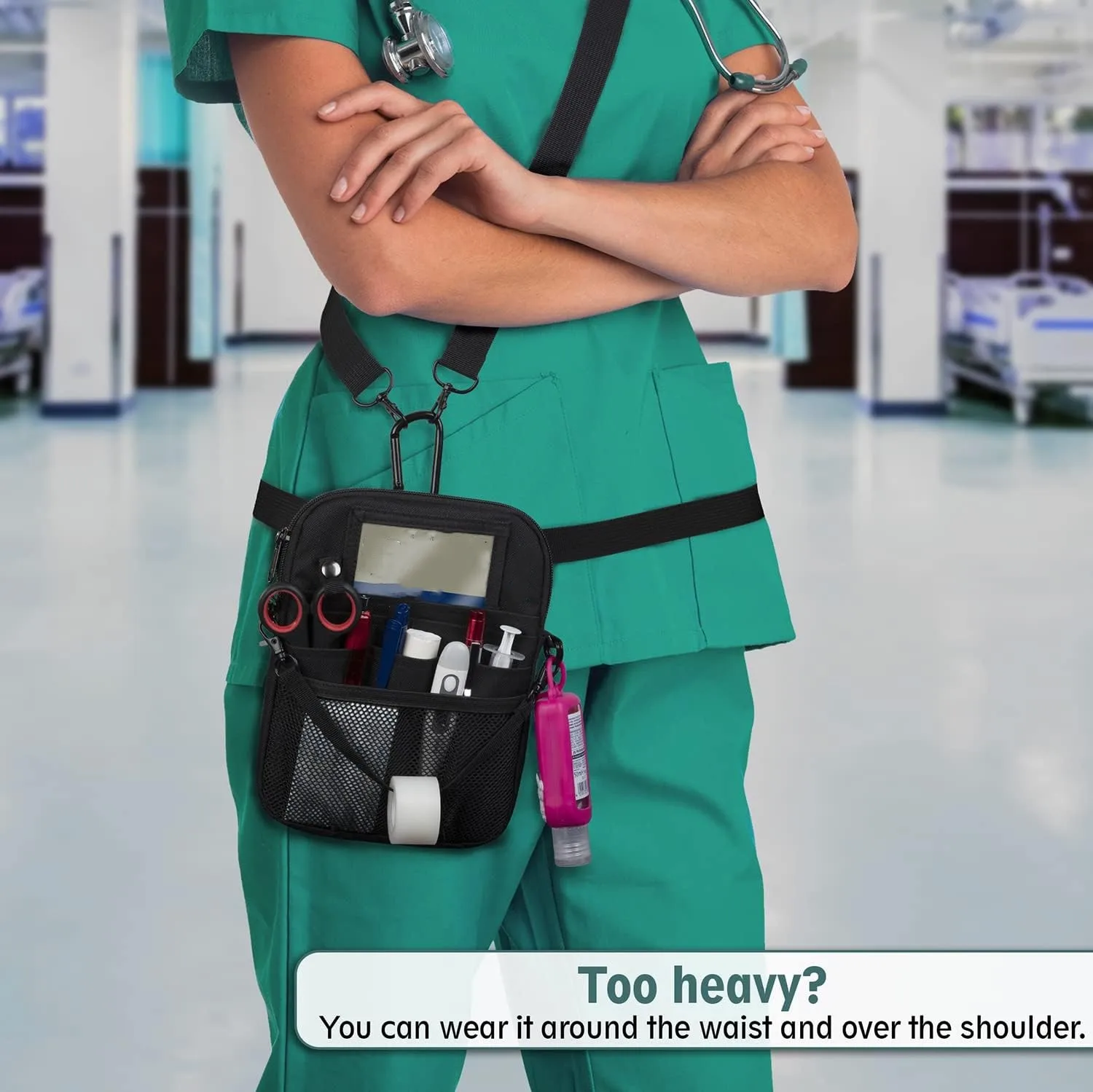 Custom Black Nurse Pouch - Medical Fanny Pack for Nurses