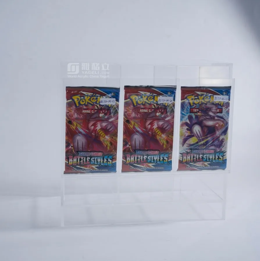 Uv Protection Custom Clear Acrylic 3 Slot Tcg Booster Pack Trading Card ...
