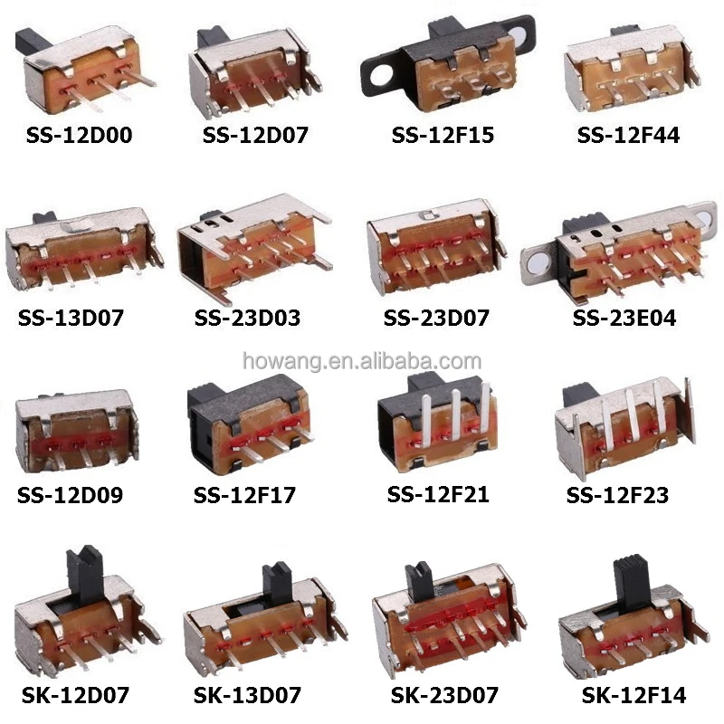 2P3T 4 Position 10 Pin Mini Horizontal Vertical Slide Switch DPDT Slide ...