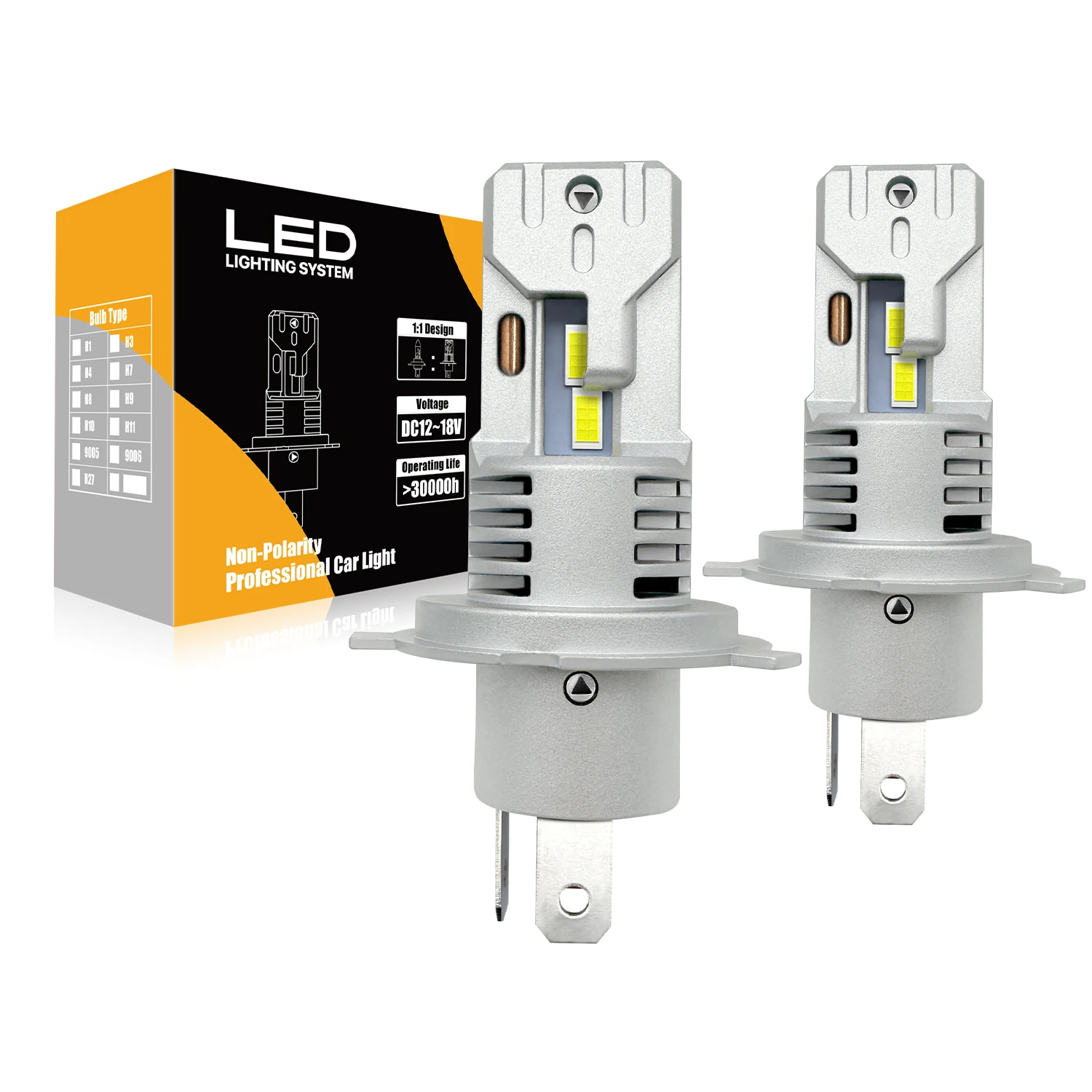 Halogen Size H4 Mini Led Headlight Bulb H4 H19 Car Light Super Bright ...